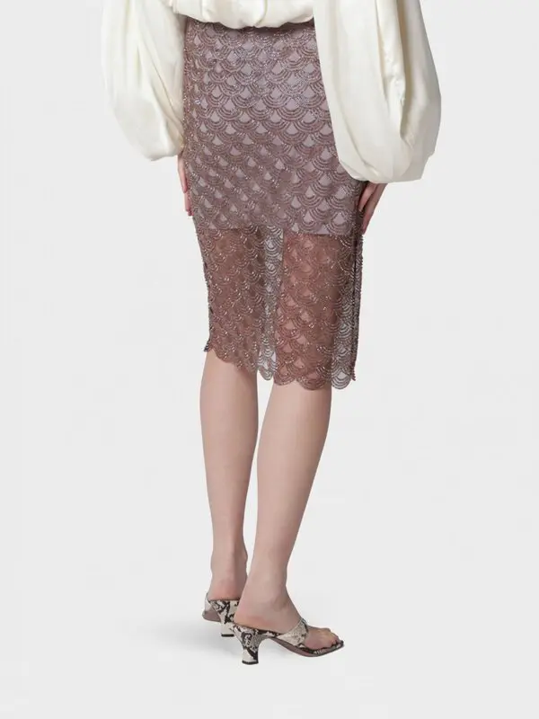 ROTATE BY BIRGER CHRISTENSEN Embellished Midi Skirt