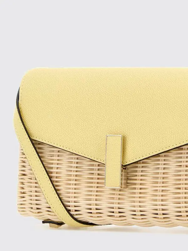 VALEXTRA Iside Bicolour Raffia And Leather Mini Cross-body Bag