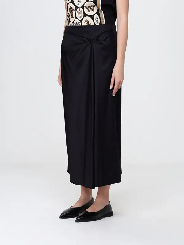 Max Mara Draped A-line Midi Skirt - Black