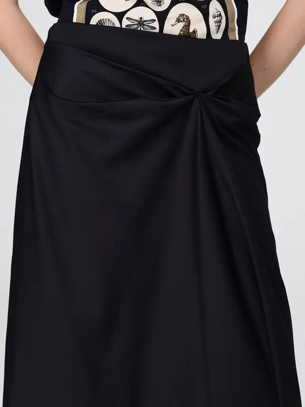 Max Mara Draped A-line Midi Skirt - Black
