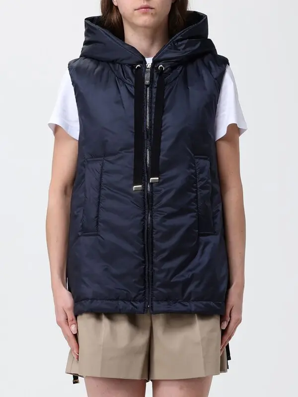 Max Mara Padded Nylon Hooded Gilet - Blue