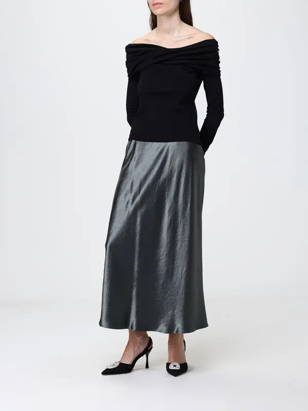 Max Mara Long Sleeve Draped Cut Out Top - Black