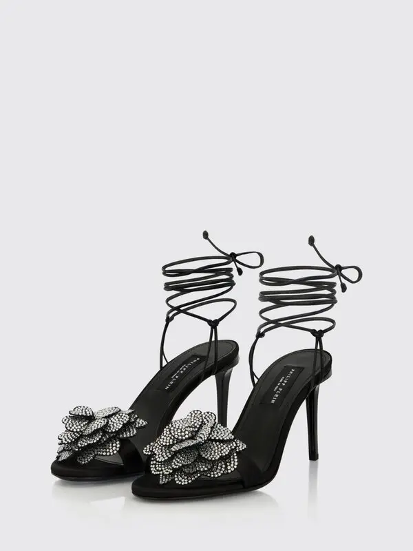 Philipp Plein Embellished Heeled Sandals - Black