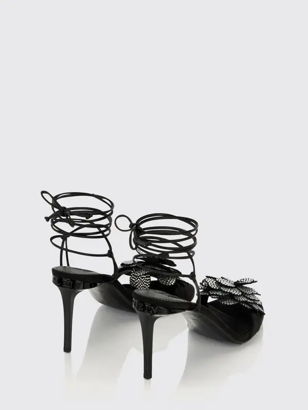 Philipp Plein Embellished Heeled Sandals - Black