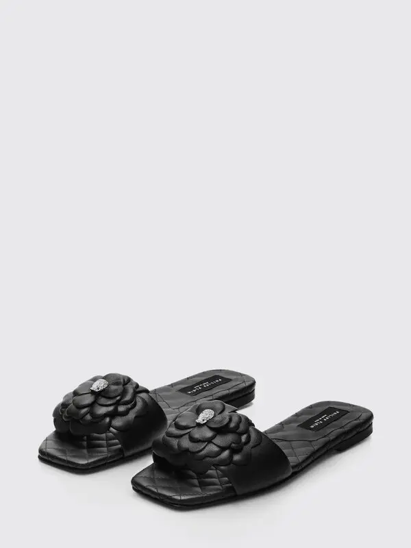 Philipp Plein Embellished Flower Slides