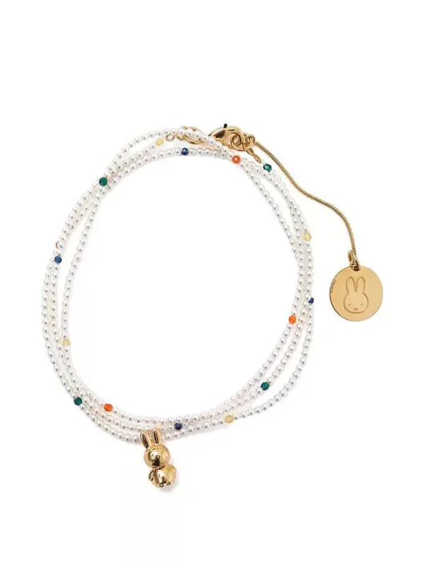 ANDRES GALLARDO X Miffy Faux-pearl Necklace - Gold