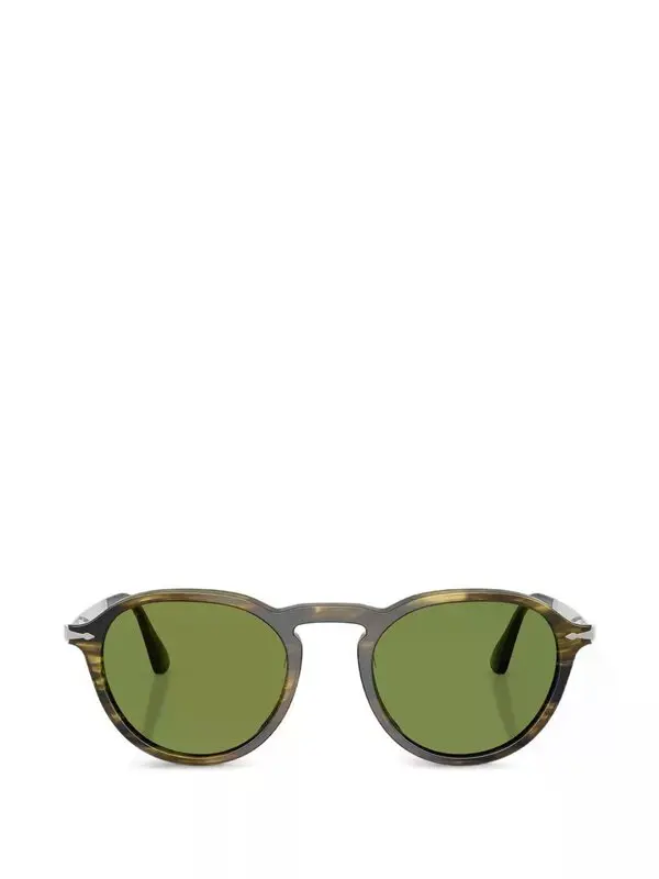 Persol Striped Round-frame Sunglasses - Brown