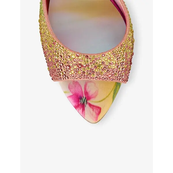 CHRISTIAN LOUBOUTIN Miss Z Strass 100 Leather Heeled Mules - Multi/lin Multi