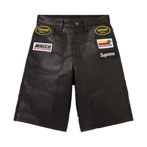 Supreme X Vanson Leathers Spider-man Short - Black