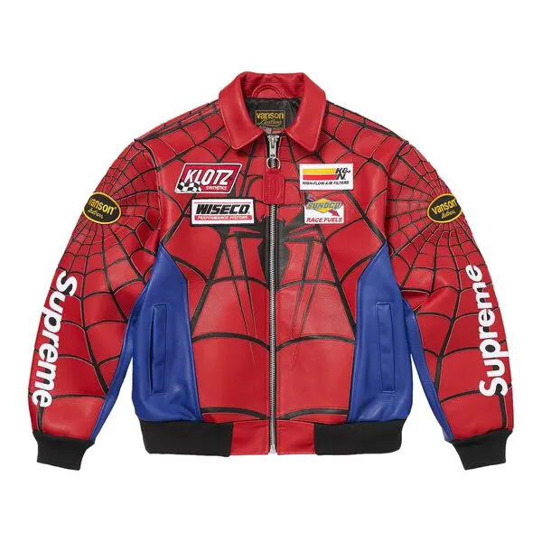 Supreme X Vanson Leathers Spider-man Jacket