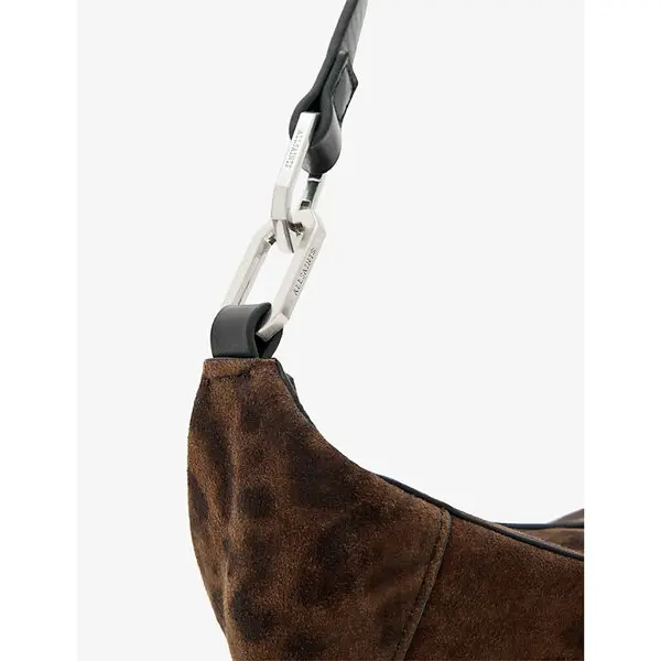 ALLSAINTS Luna Suede Leopard Print Shoulder Bag - Leopard Brown