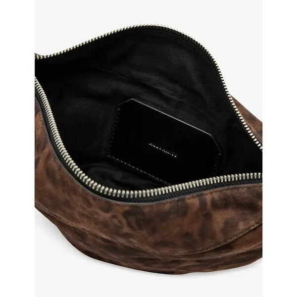 ALLSAINTS Luna Suede Leopard Print Shoulder Bag - Leopard Brown