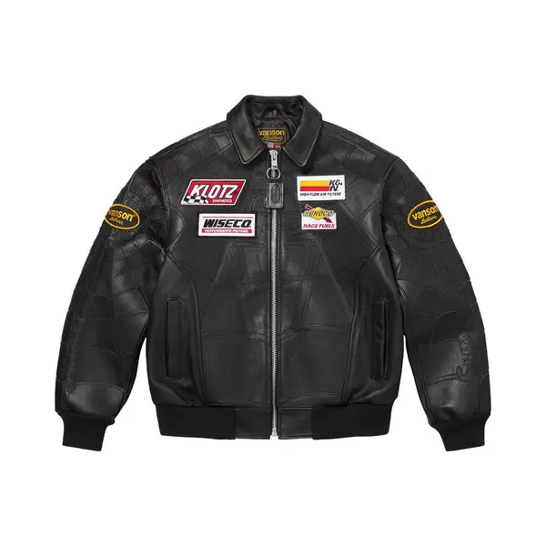 Supreme X Vanson Leathers Spider-man Jacket - Black