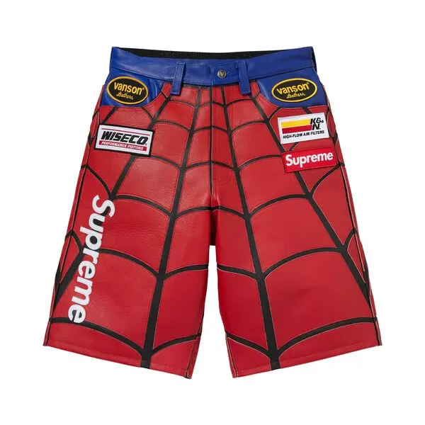 Supreme X Vanson Leathers Spider-man Short - Red