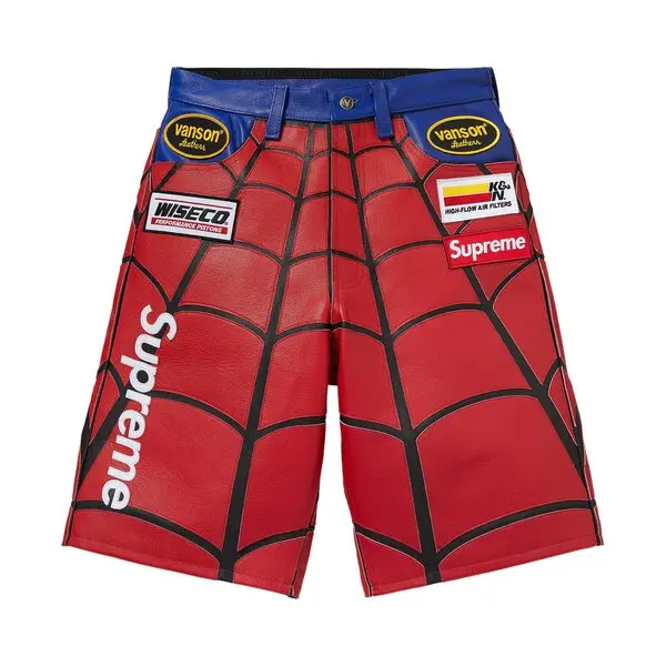 Supreme X Vanson Leathers Spider-man Short - Red