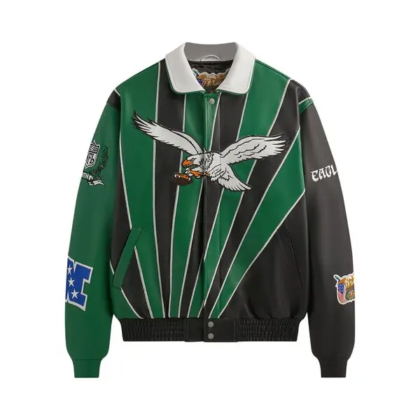 Kith Jeff Hamilton For The Nfl: Eagles Leather Varsity Jacket 'eagles
