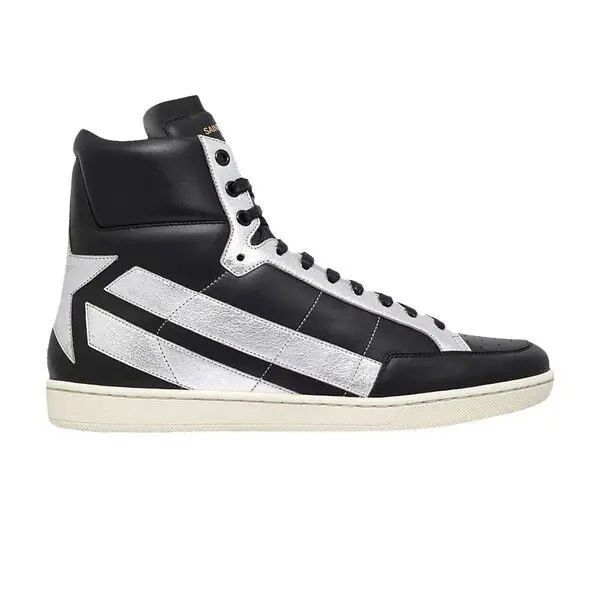 Saint Laurent Court Classic High Silver - Black