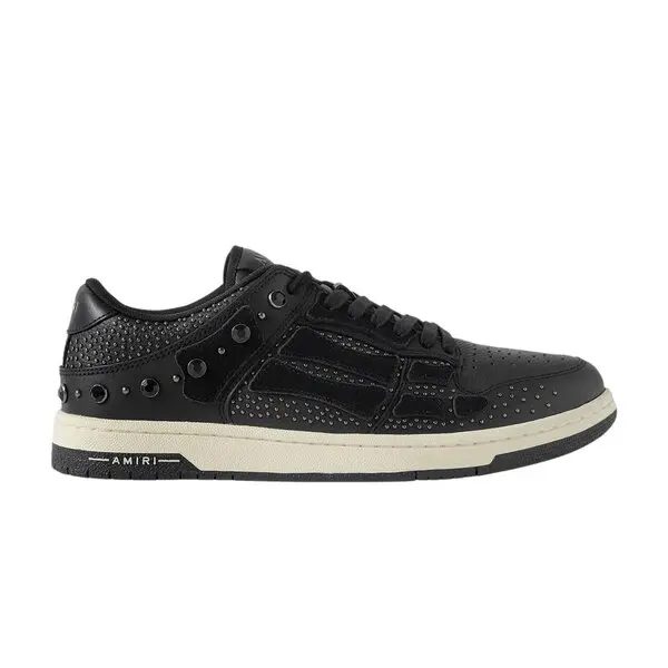 Amiri Skel-top Low 'crystal Studded - Black