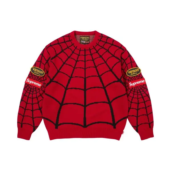 Supreme X Vanson Leathers Spider-man Knit Sweater