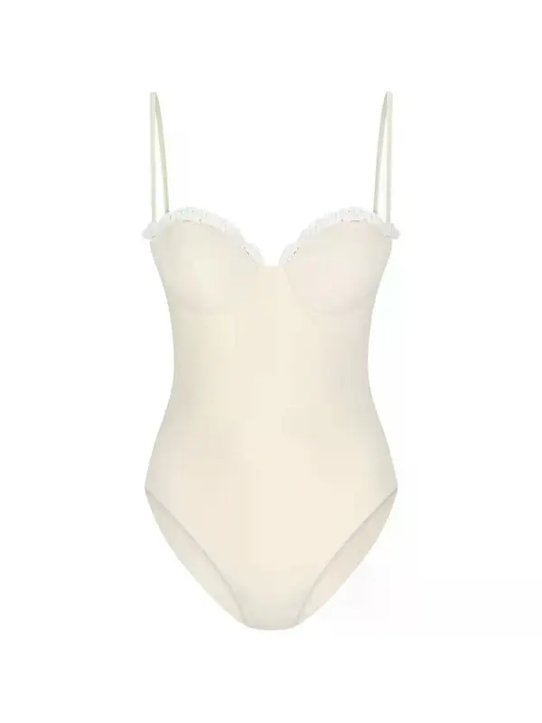 Magda Butrym Scalloped Swimsuit - Neutrals
