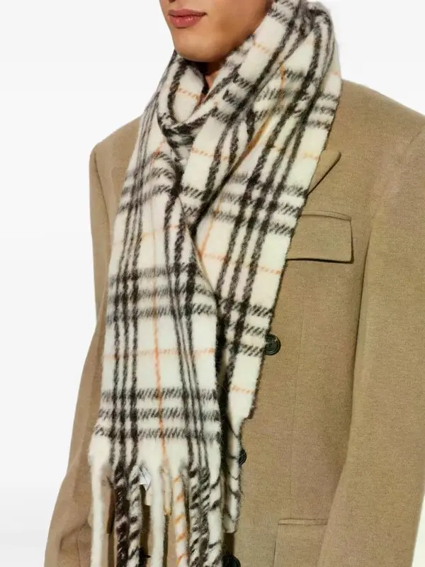 Burberry Check-pattern Fringed Scarf - Neutrals