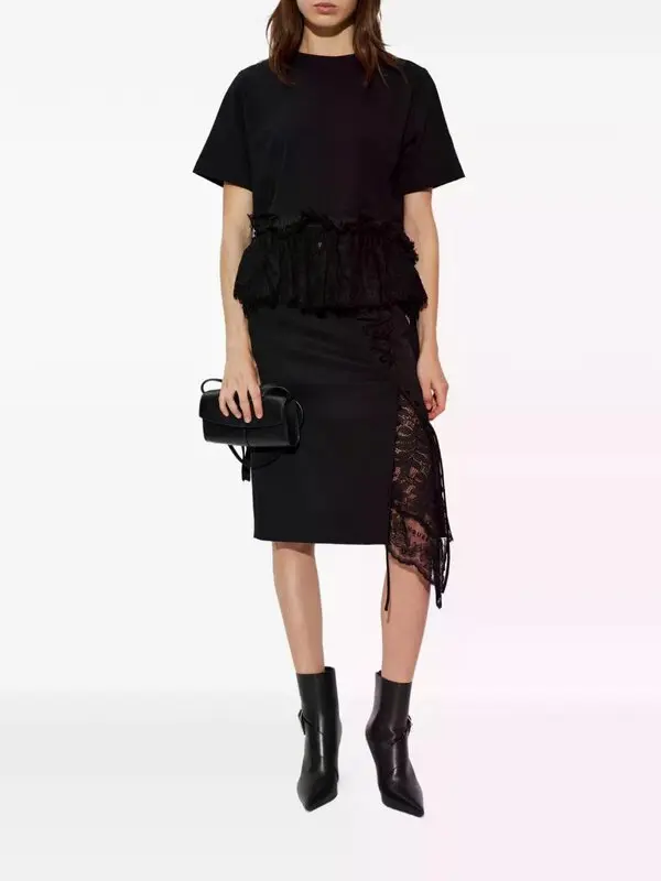 Alexander McQueen Lace-insert Pencil Midi Skirt