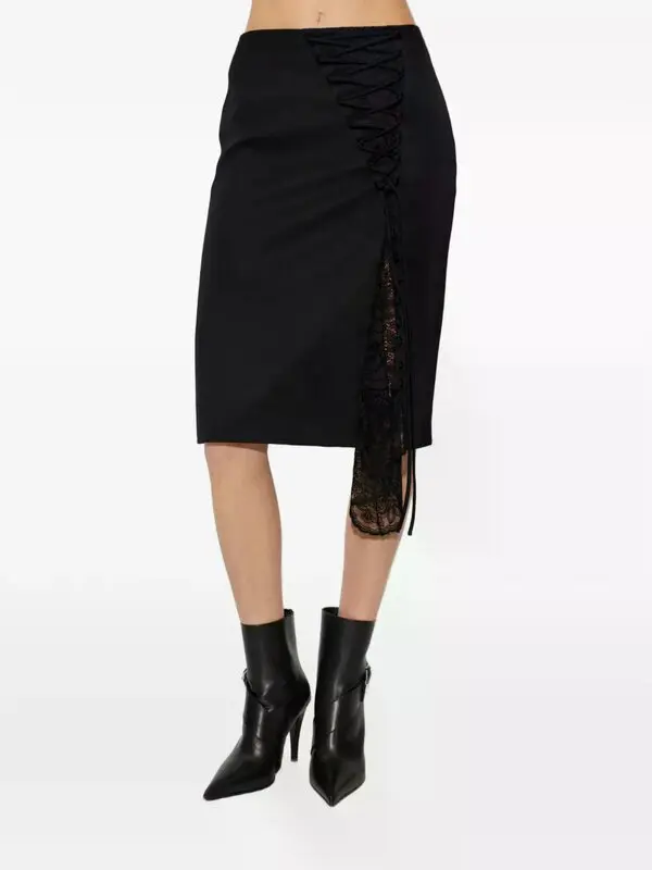 Alexander McQueen Lace-insert Pencil Midi Skirt