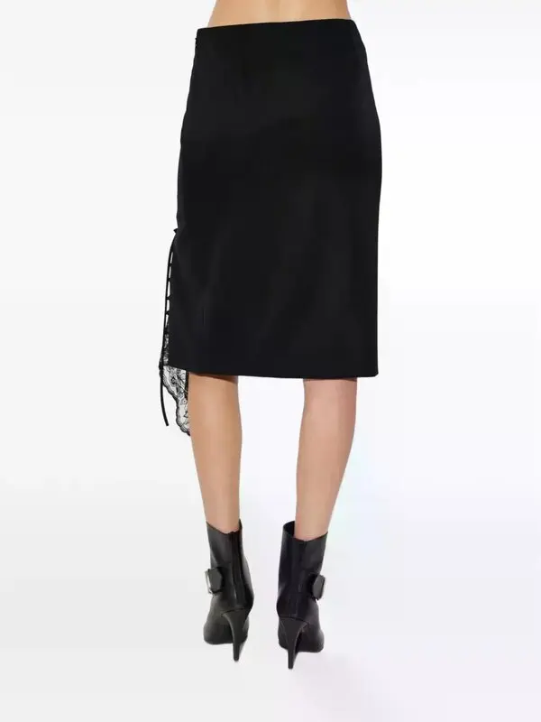Alexander McQueen Lace-insert Pencil Midi Skirt
