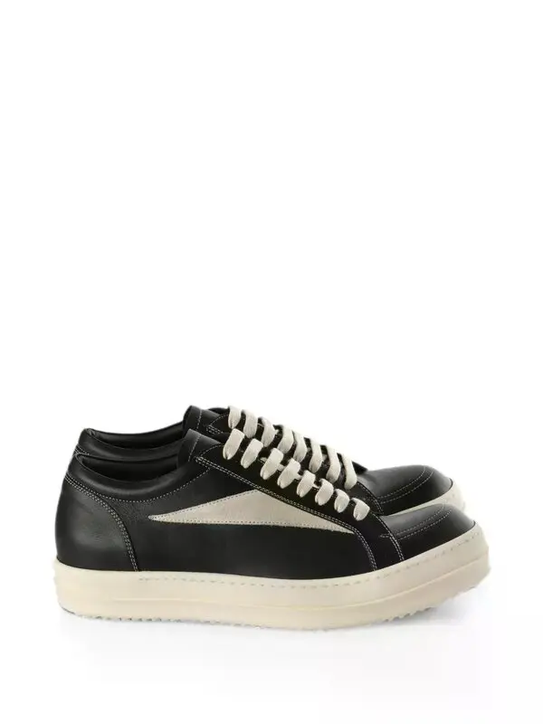 Rick Owens Panelled Leather Sneakers - Black