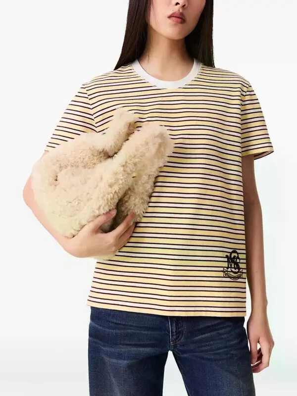 Stella McCartney Striped Logo Patch T-shirt
