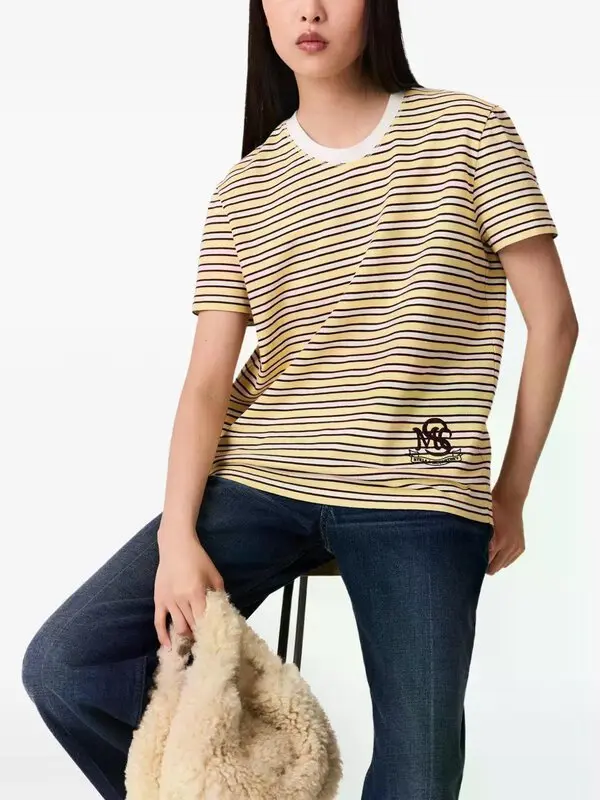 Stella McCartney Striped Logo Patch T-shirt