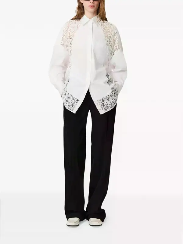 Stella McCartney Floral Lace-panelled Cotton Shirt