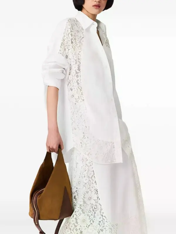 Stella McCartney Floral Lace-panelled Cotton Shirt