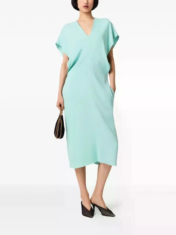 Stella McCartney Draped V-neck Midi Dress - Blue