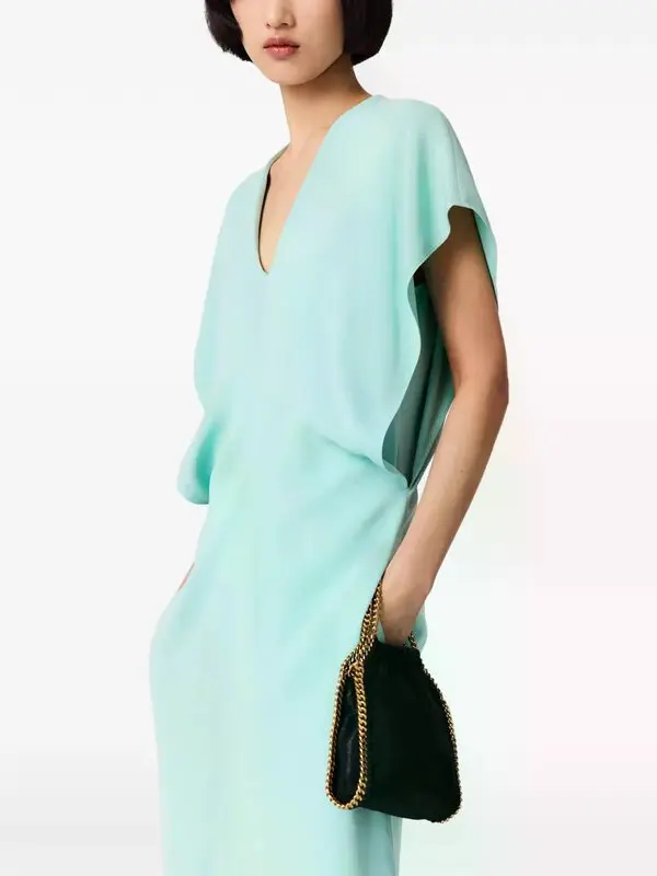 Stella McCartney Draped V-neck Midi Dress - Blue