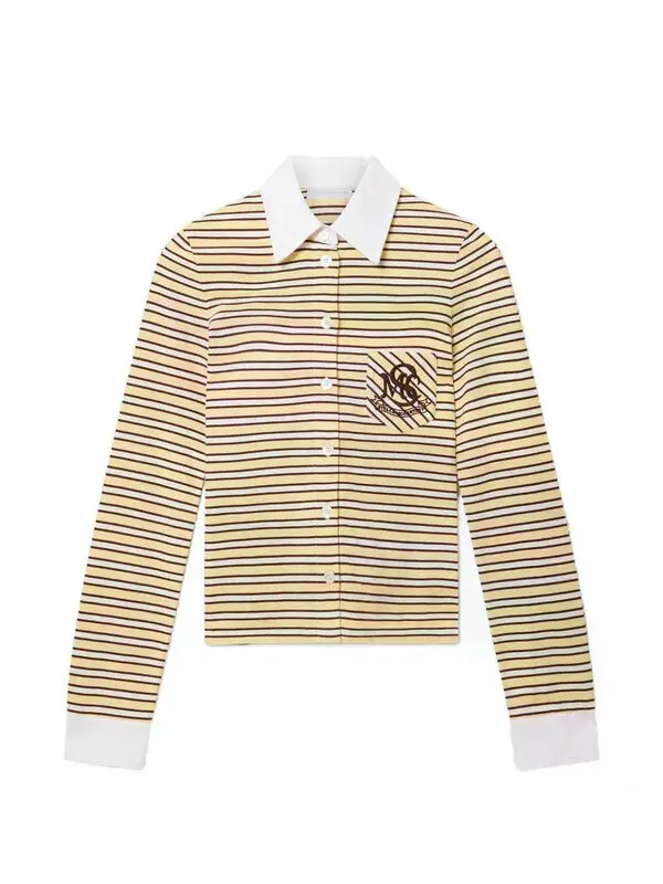 Stella McCartney Striped Logo Embroidered Shirt