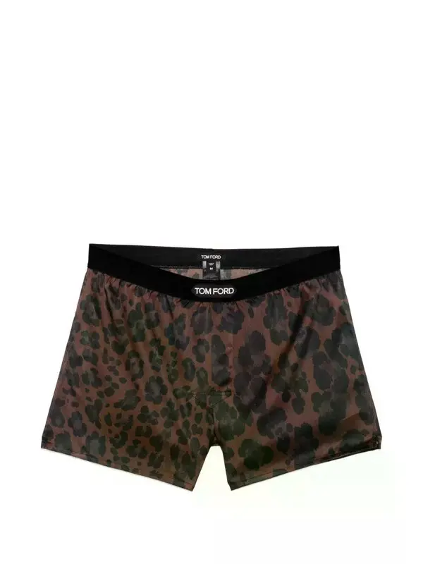 TOM FORD Leopard-print Boxer Shorts - Brown