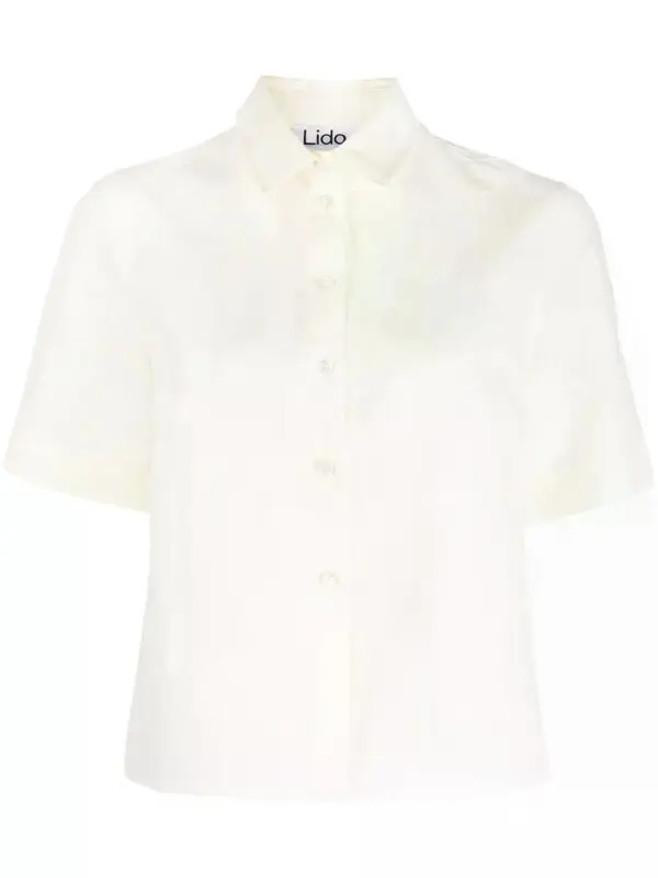 LIDO Short-sleeve Linen-blend Shirt