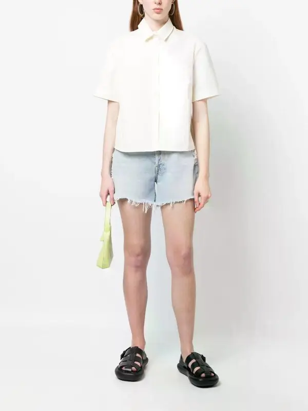LIDO Short-sleeve Linen-blend Shirt