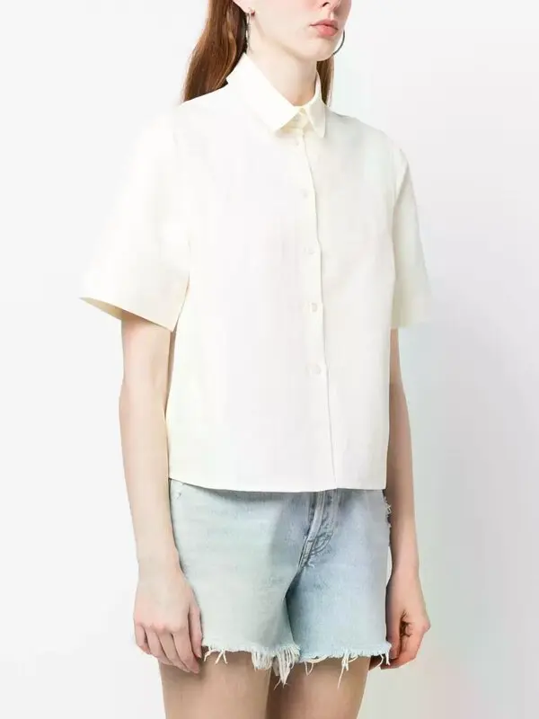 LIDO Short-sleeve Linen-blend Shirt