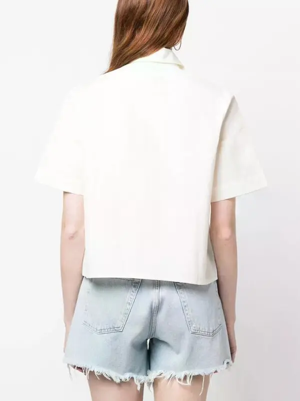 LIDO Short-sleeve Linen-blend Shirt