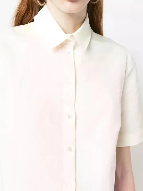 LIDO Short-sleeve Linen-blend Shirt