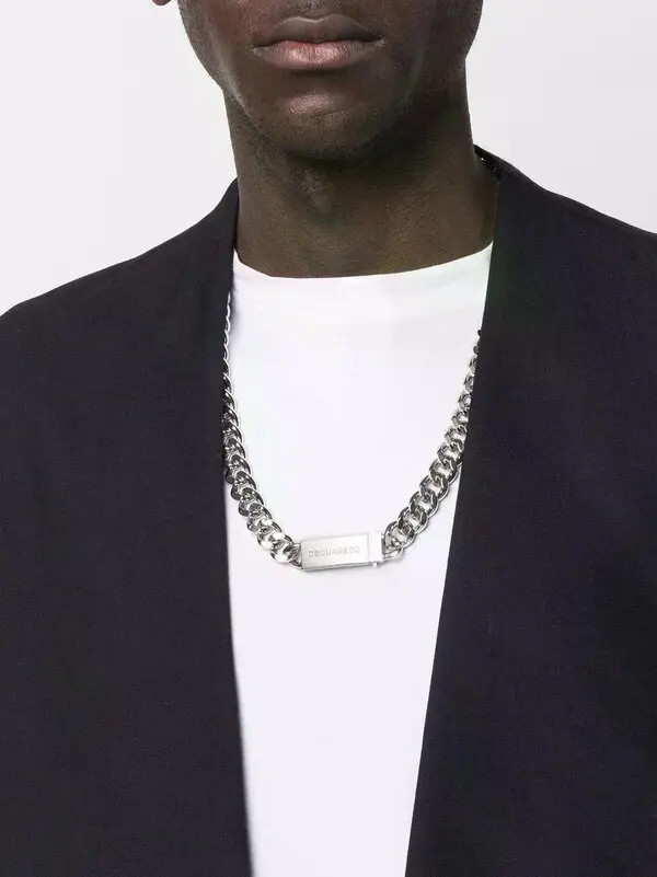 Dsquared2 Logo Plaque Chain Necklace