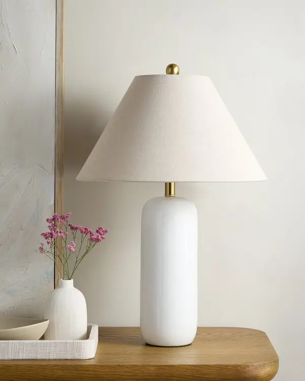 Quince Glossy Cylindrical Ceramic Table Lamp