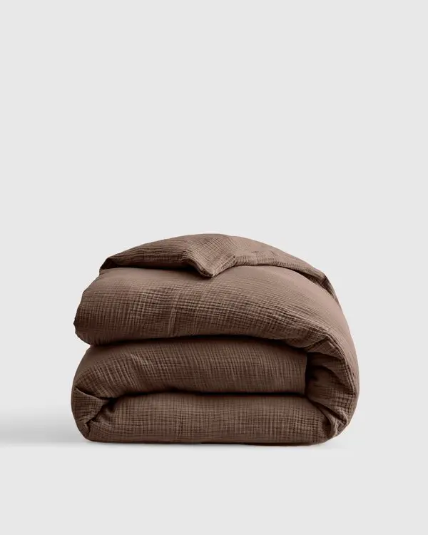Quince Gauze Duvet Cover - Chocolate