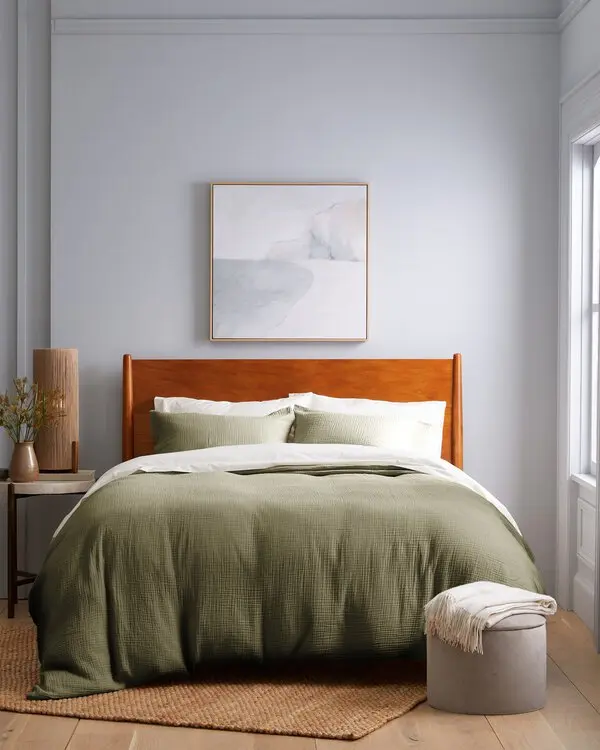 Quince Gauze Duvet Cover - Olive