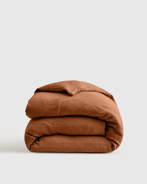 Quince Gauze Duvet Cover - Terracotta