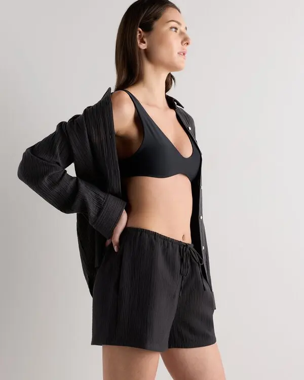 Quince Gauze Shorts - Black
