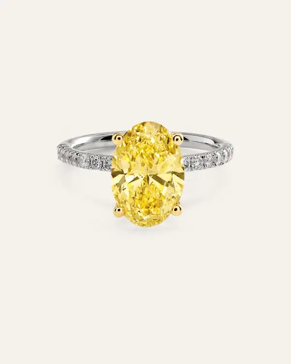 Quince 14k Gold Lab Grown Diamond Pave Engagement Ring - Multicolor