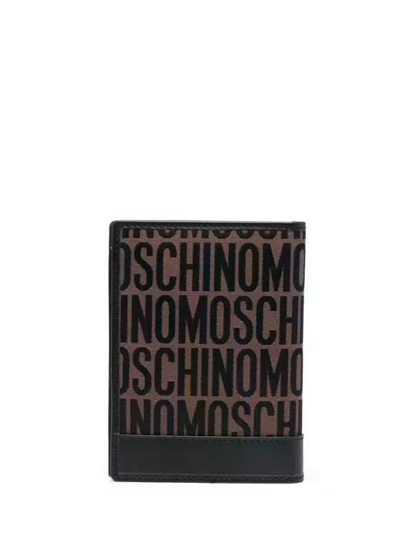 Moschino Jacquard Logo Bi-fold Wallet - Brown